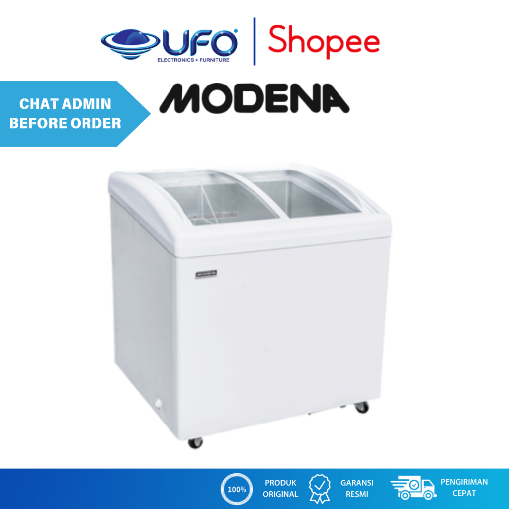 Jual MODENA MC0260 CHEST FREEZER SLIDING GLASS DOOR 256L | Shopee Indonesia