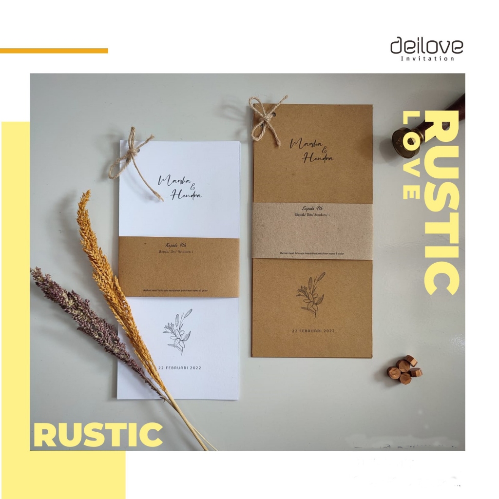 Jual Undangan Pernikahan | Wedding Card | Undangan Kraft Rustic, Simple ...