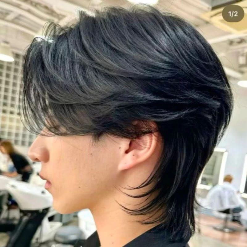 Jual Wig Pria Model Mullet Pendek Gaya Korea Warna Hitam | Shopee Indonesia