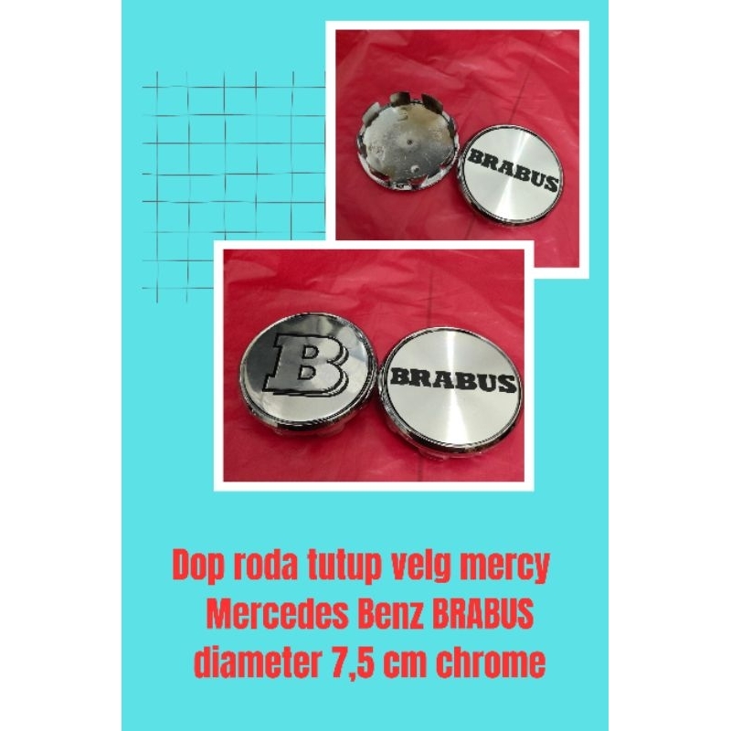 Jual dop roda tutup velg mercy Mercedes Benz BRABUS diameter 7,5 cm ...