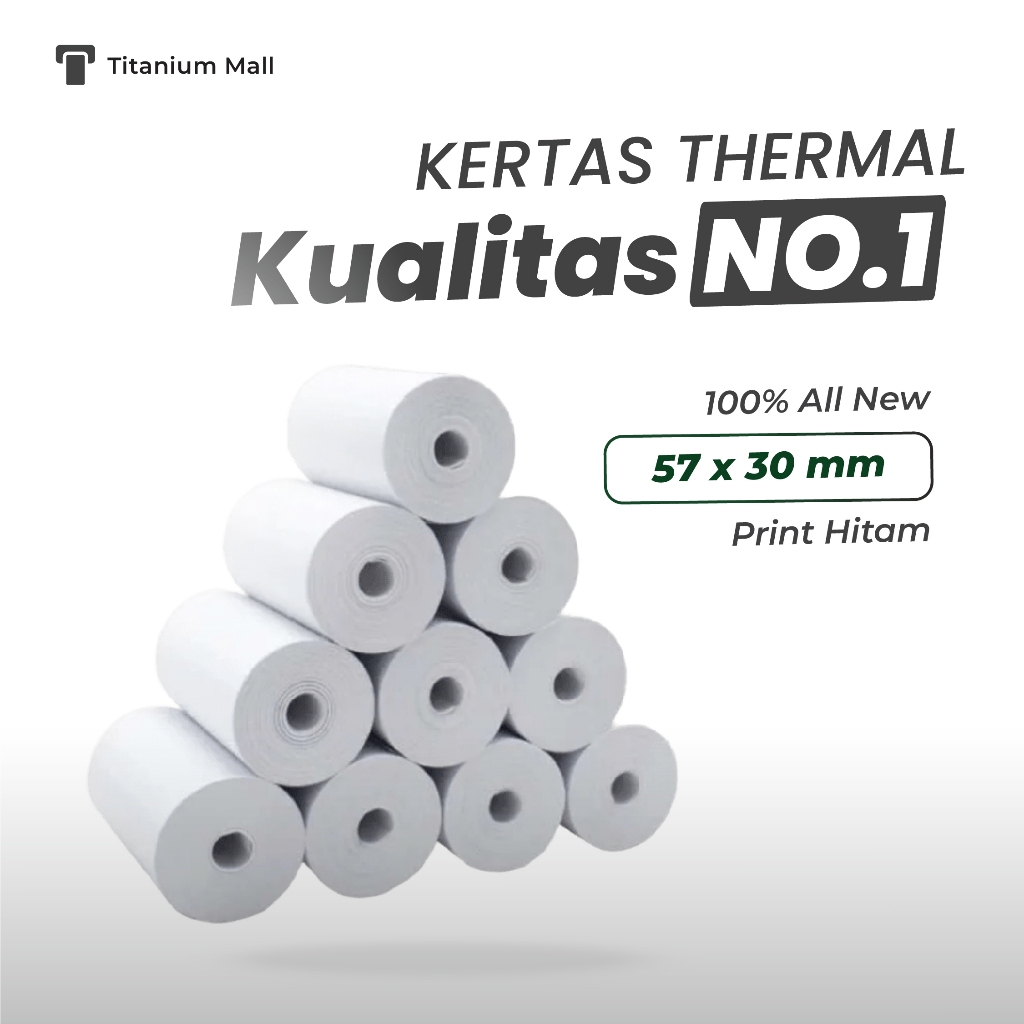 Jual Kertas Thermal Kasir ukuran 57 mm untuk Printer kasir Depot/Cafe ...