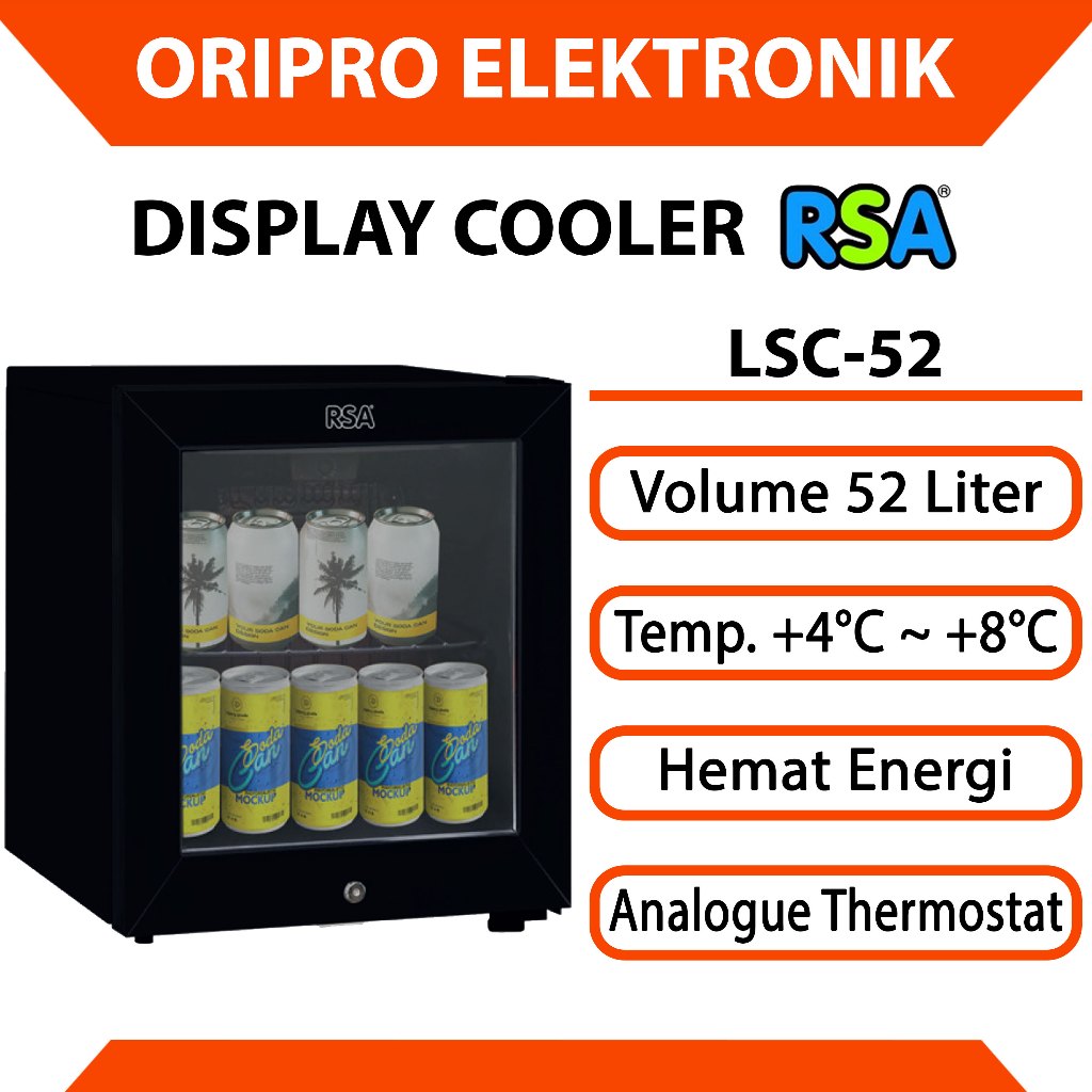 Jual Display Cooler Showcase Minibar 52 Liter RSA LSC52 | Shopee Indonesia