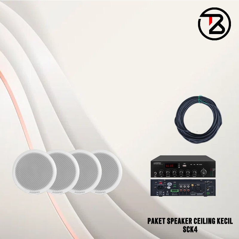 Jual AUDERPRO Paket Speaker Ceiling SCK4, Amplifier 30 Watt + Speaker ...