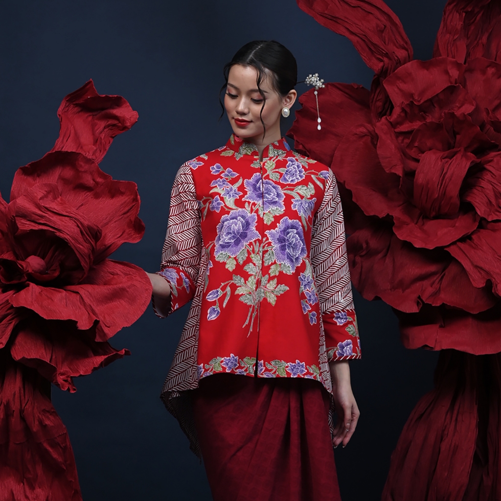 Jual NONA RARA - Payung Encim T3624, Baju kerja blouse batik wanita ...