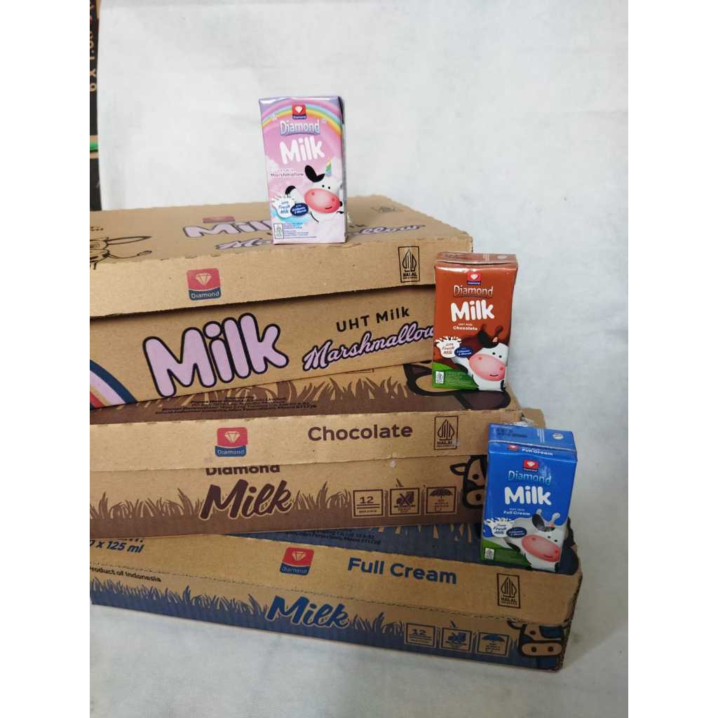 Jual Susu UHT Diamond kemasan kecil 125 ml isi 40 kartonan | Shopee ...