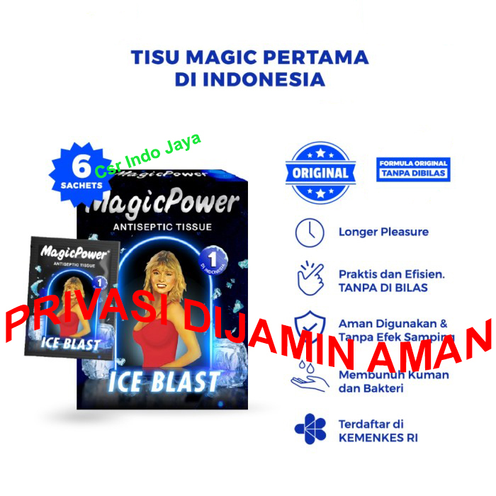 Jual Magic Power Tissue Ice Blast - Antiseptic Tisue 1 Box (6 Sachet ...