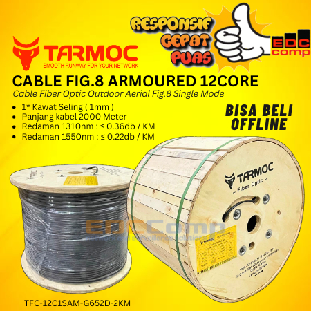 Jual Tarmoc Fiber Optic Cable Fig 8 Armoured 12 Core 2000m | Kabel ...