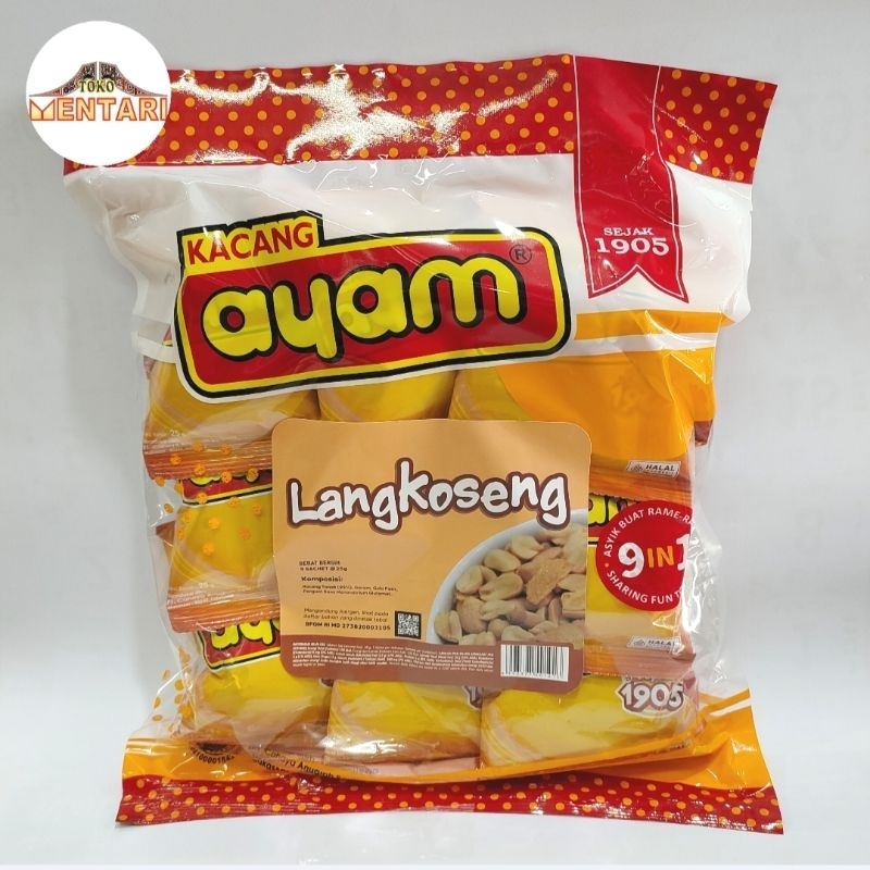 Jual Kacang AYAM Langkoseng 225 Gr / 9 In 1 Kemasan Sachet Khas ...