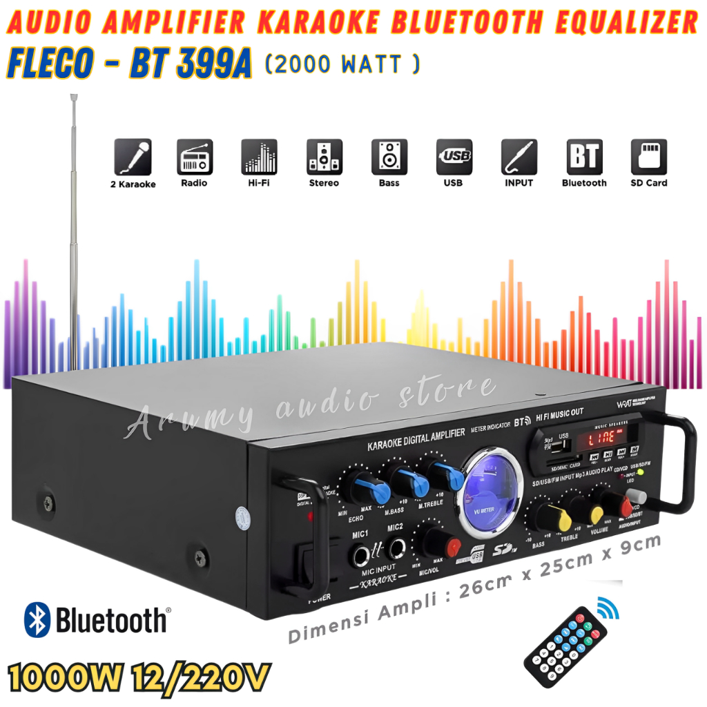 Jual Power Amplifier Fleco Bt-399a Daya 2000 Watt Full Bass | Audio ...