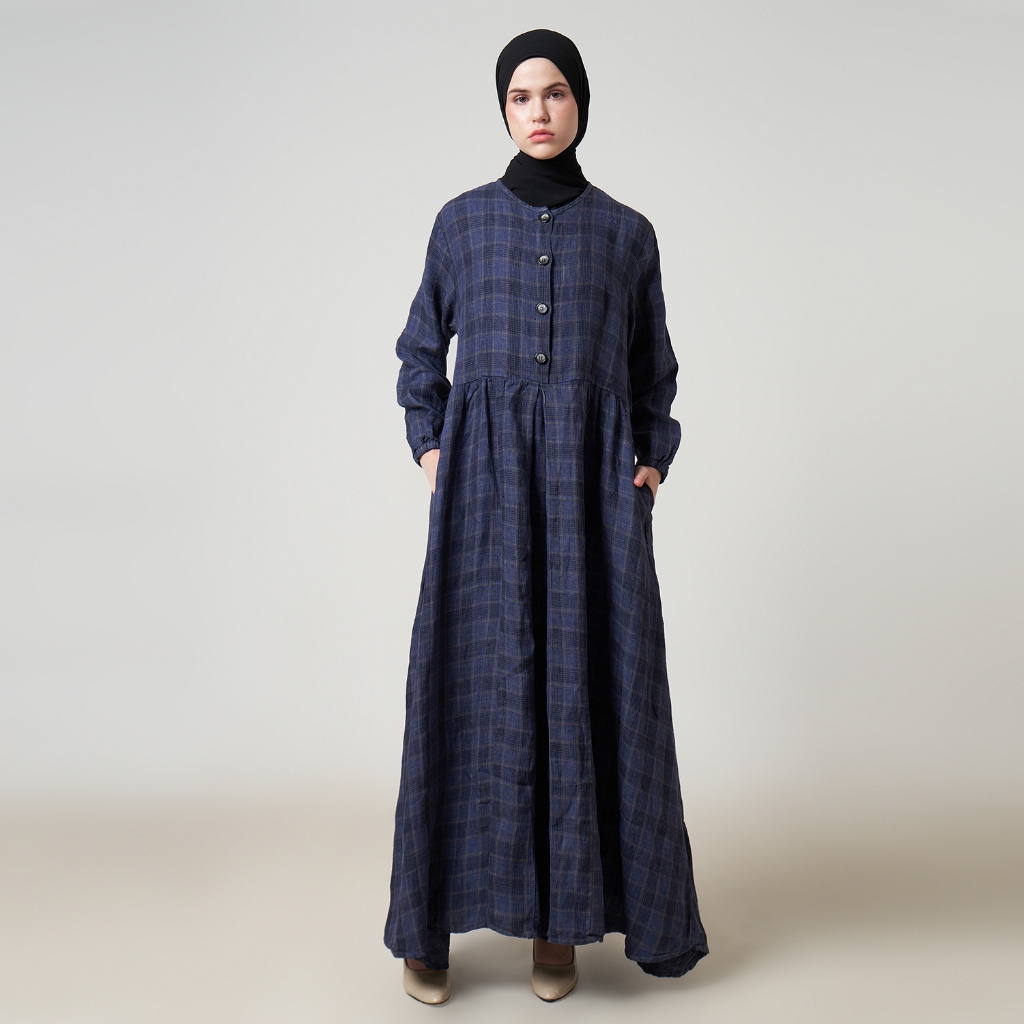 Jual Dhoby Ghout Izzie Gamis Premium Biru| Dress Wanita Muslim Gamis ...
