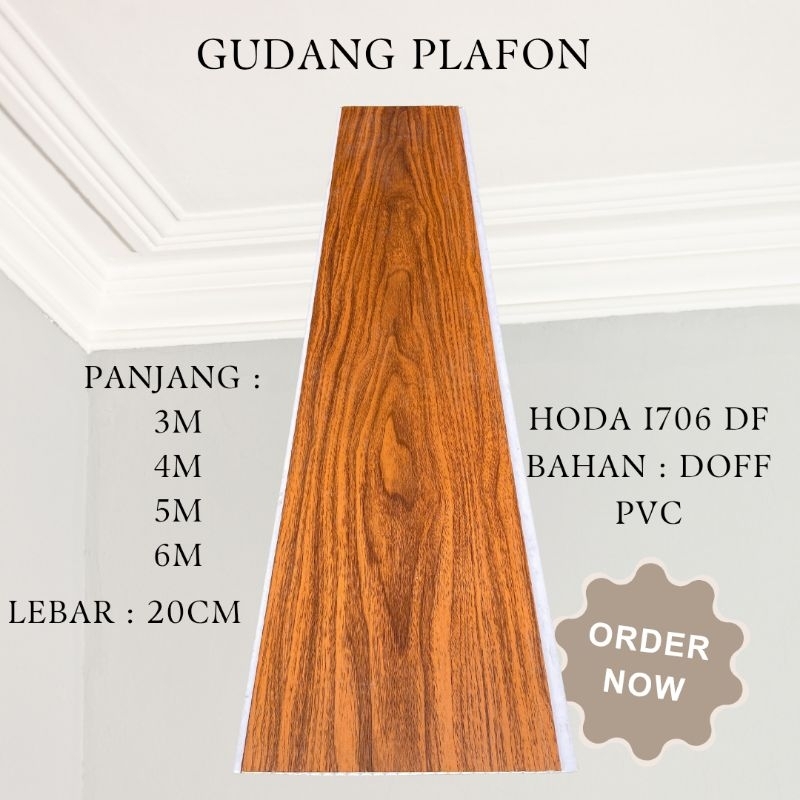 Jual Plafon PVC Bahan Doff Serat Kayu Coklat Tua Hoda I706DF | Shopee ...