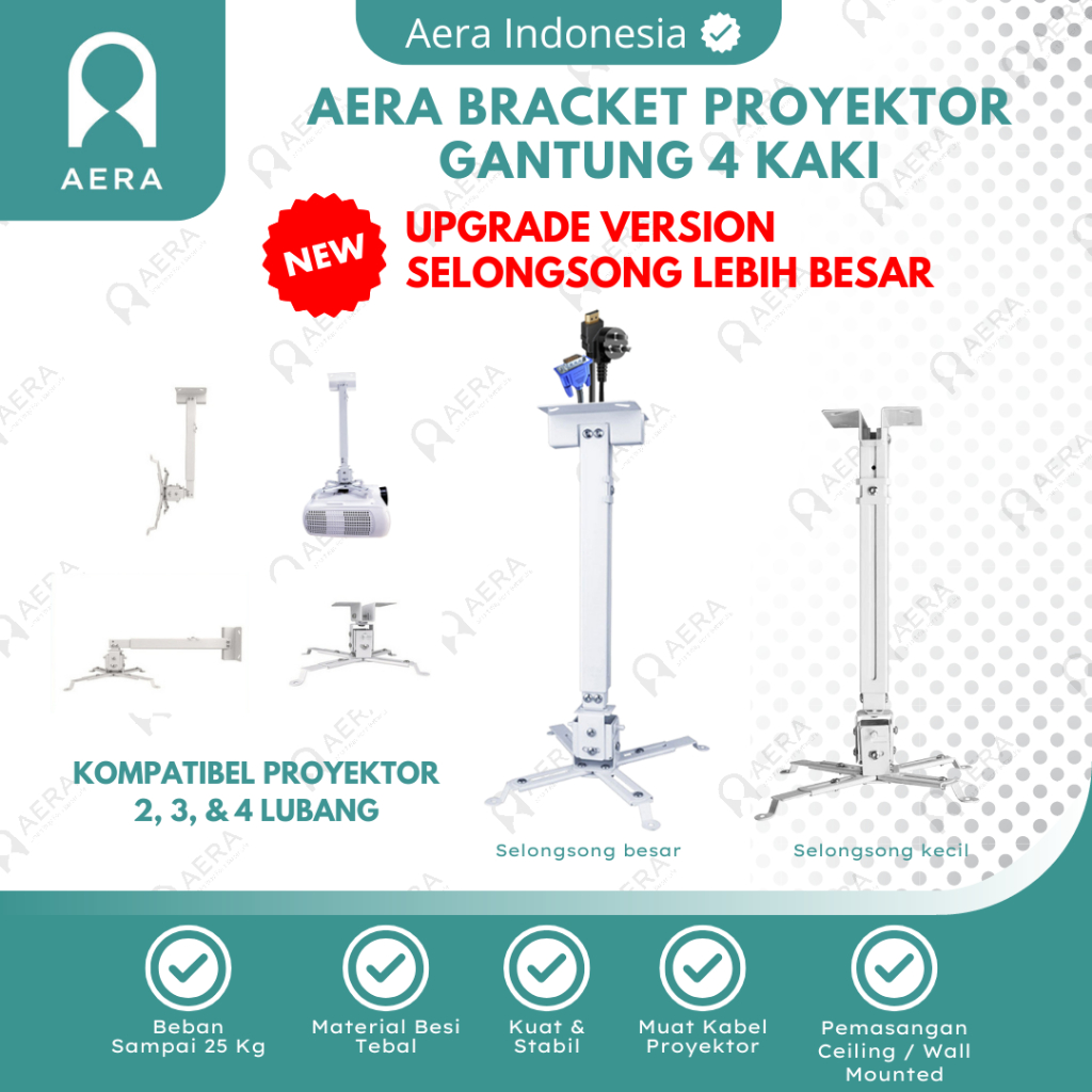 Jual AERA Bracket 4 Kaki | Bracket Projector Gantung Hanging Ceiling ...
