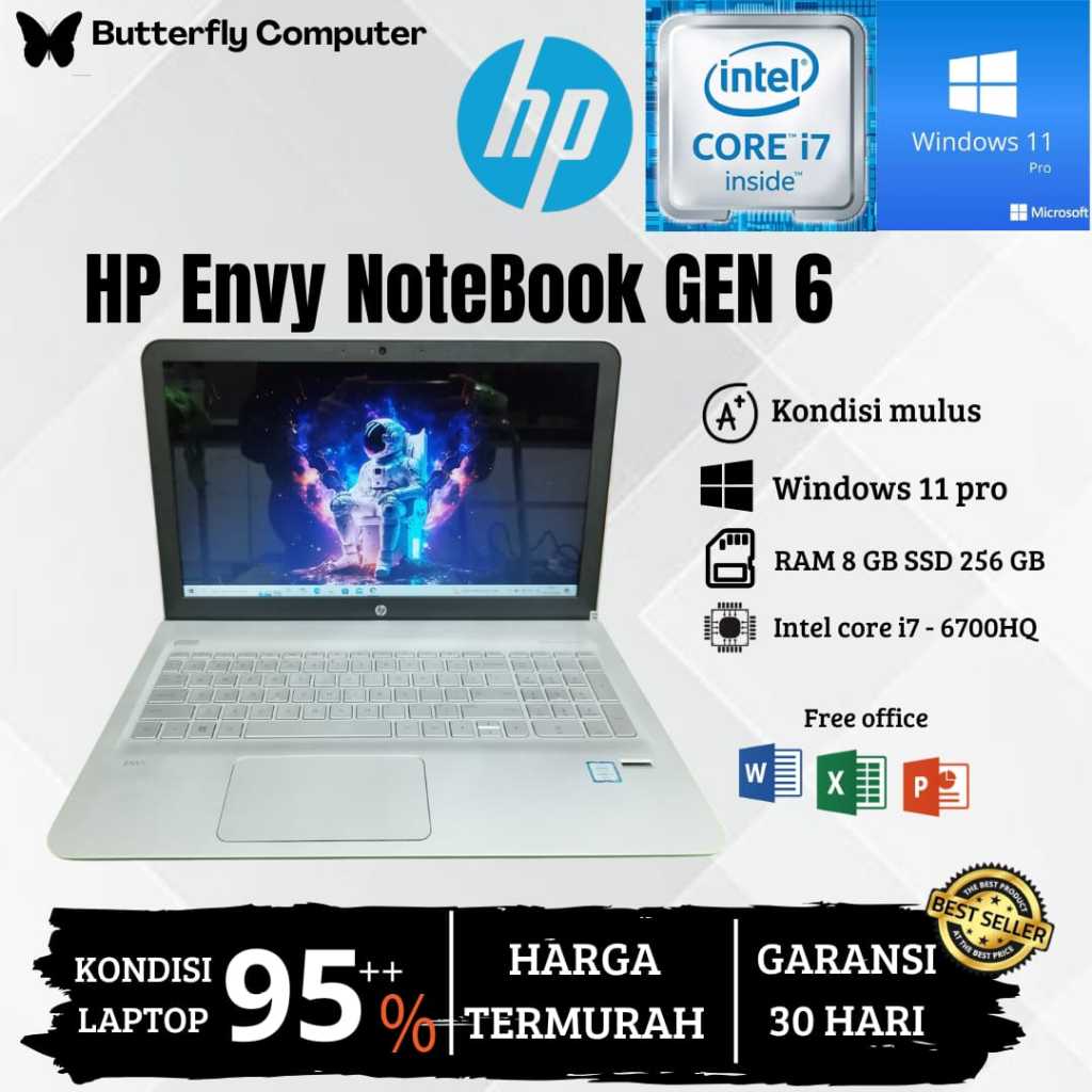 Jual Laptop HP Envy NoteBook Core i7 GEN 6 RAM 8GB SSD 256GB - WIN PRO ...