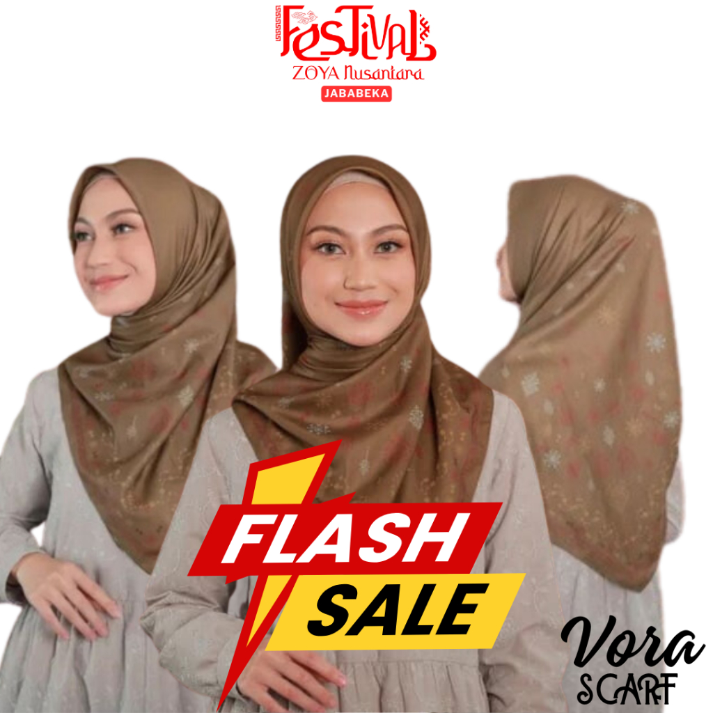 Jual ZOYA Vora Scarf Motif Warna Gold - Fashion Muslim Kerudung Jilbab ...