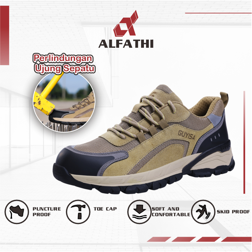 Jual [Promo] Sepatu Safety Sport Alfathi New Original By Guyisa Brown ...