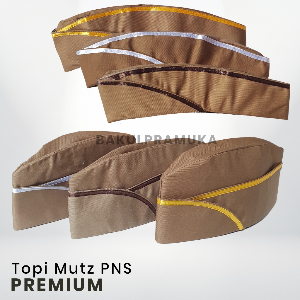 Jual Topi Mutz Pns peci Muts Pegawai Negeri Asn Golongan 1 2 3 4 P3K Lis Kuning Putih Cokelat ...