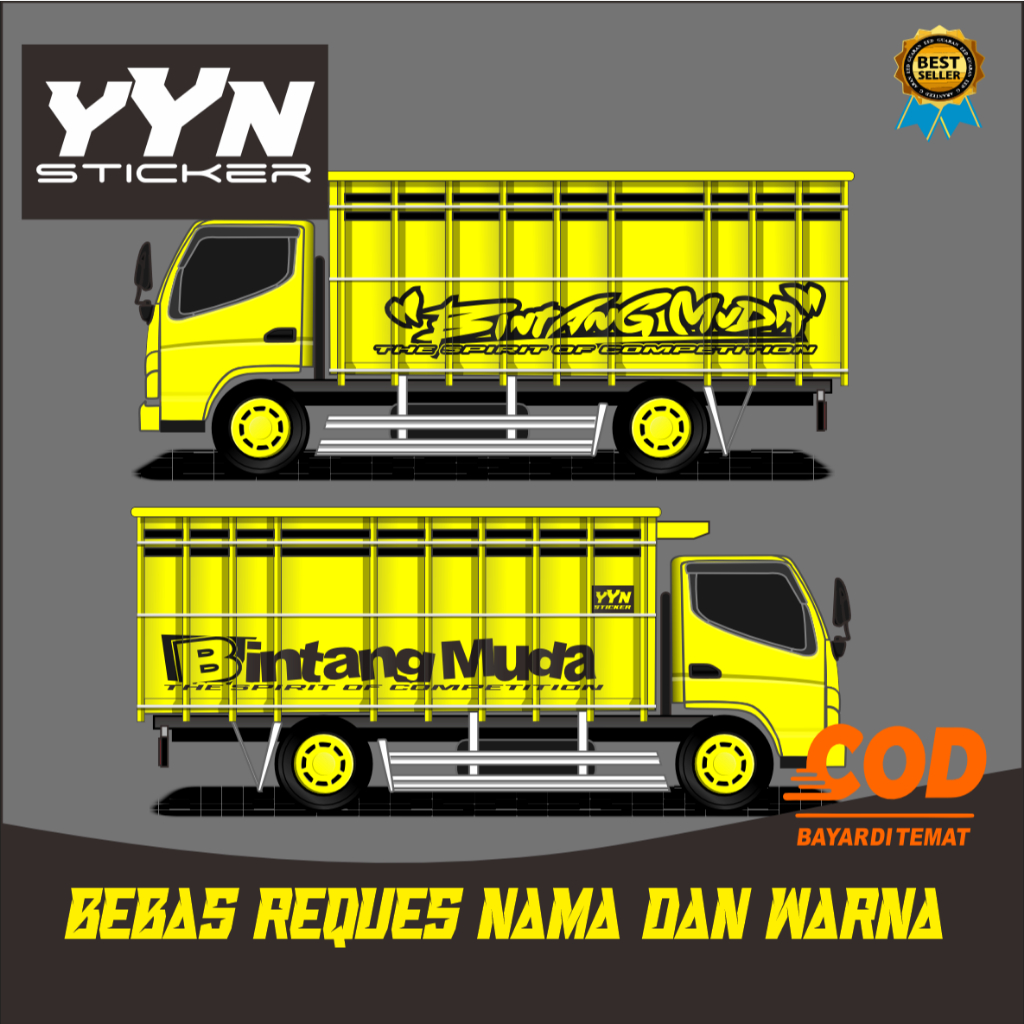 Jual STICKER CUTTING BAK SAMPING TRUK CANTER,RAGASA,ELF MACAN,DYNA ...