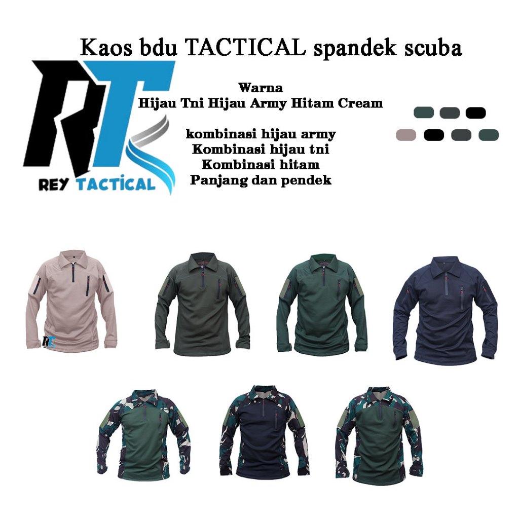 Jual REY TACTICAL BAJU TACTICAL BDU / BAJU BDU TACTICAL BAHAN FULL SPANDEX SCUBA /TSHIRT ...