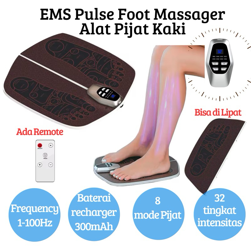 Jual Alat Pijat telapak kaki dan kaki EMS Foot massage electrik dengan remote control | Shopee ...