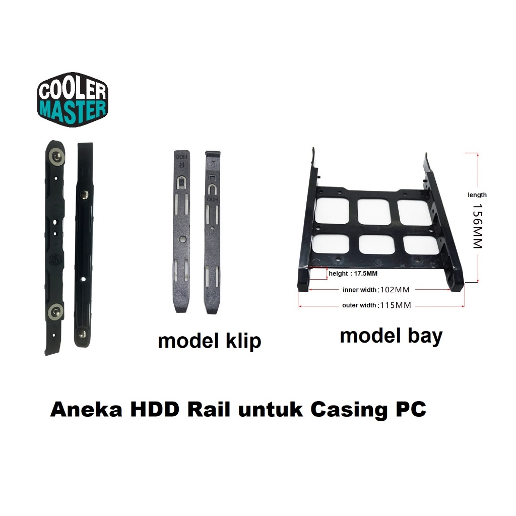 Jual Aneka 3.5" HDD Rail Mounting bracket Harddisk SSD untuk Casing PC | Shopee Indonesia