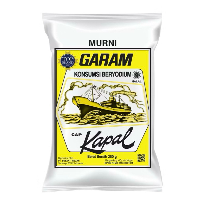 Jual Garem / Garam Yodium Cap Kapal 250gr Putih Original Free dus ...
