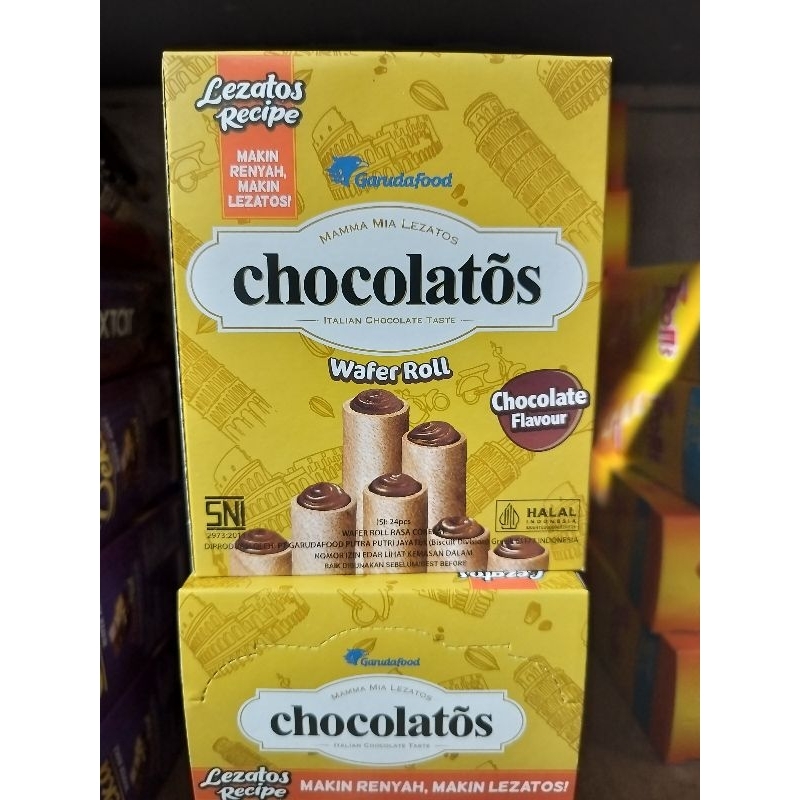 Jual Chocolatos Italian Chocolate Taste Wafer Roll ( isi 24 pcs ...