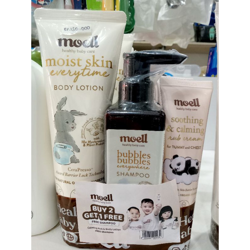 Jual MOELL BUNDLING BUY 2 GET 1 FREE (calming rub & bodylotion free ...