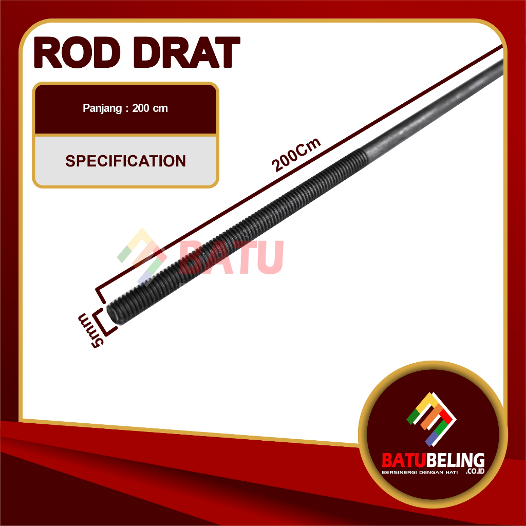Jual Rod Drat tebal 3MM | Rod Panjang Gantungan Plafon | Rot Gantung ...