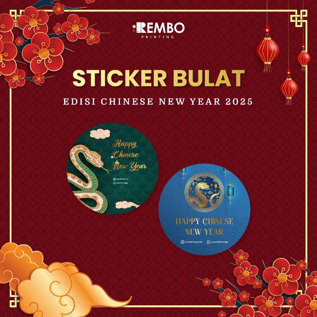 Jual Sticker Bulat Tahun Baru Imlek 2025 - Sticker Bulat - Sticker ...