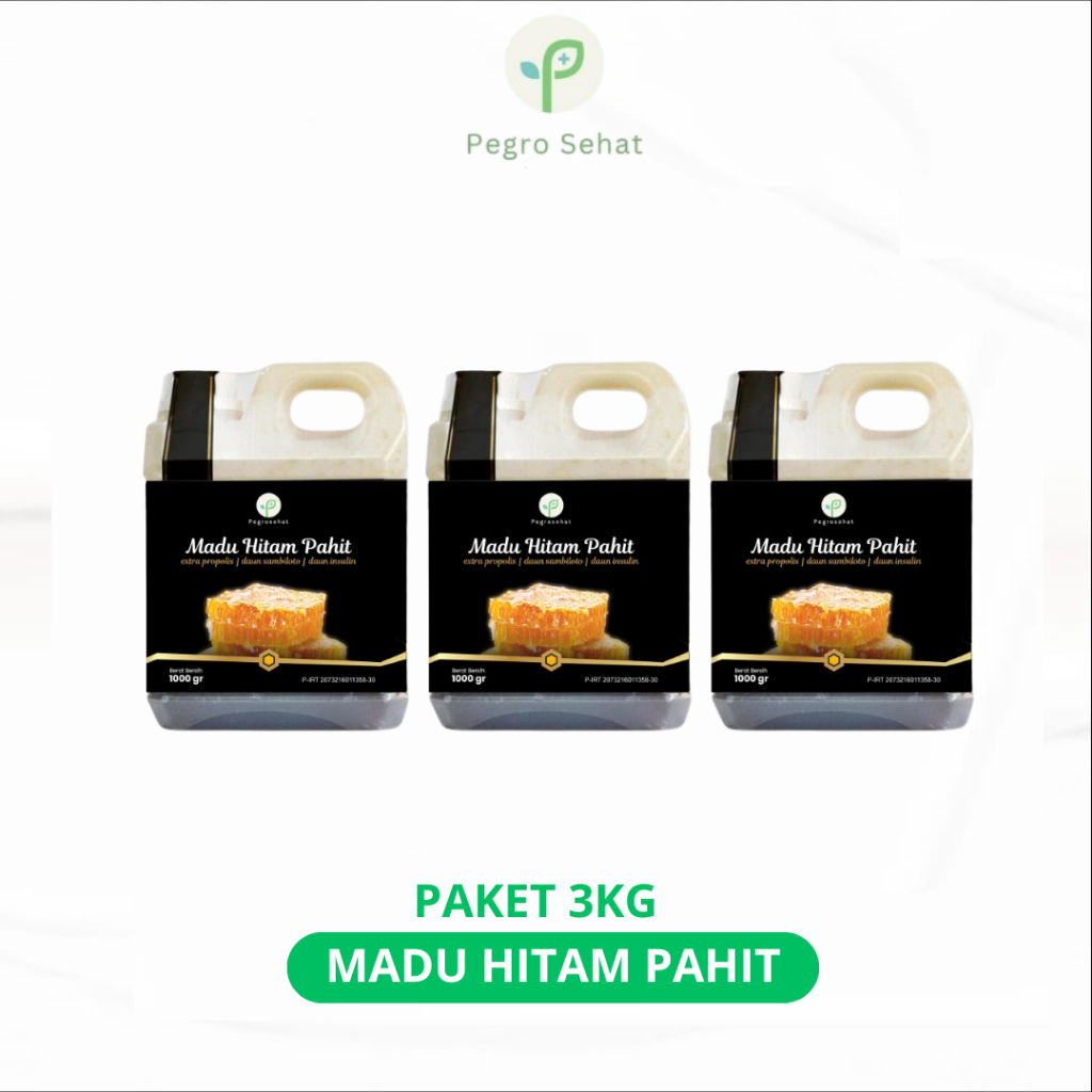 Jual Pegro Sehat Madu Hitam Pahit 3kg Original Plus Daun Sambiloto ...