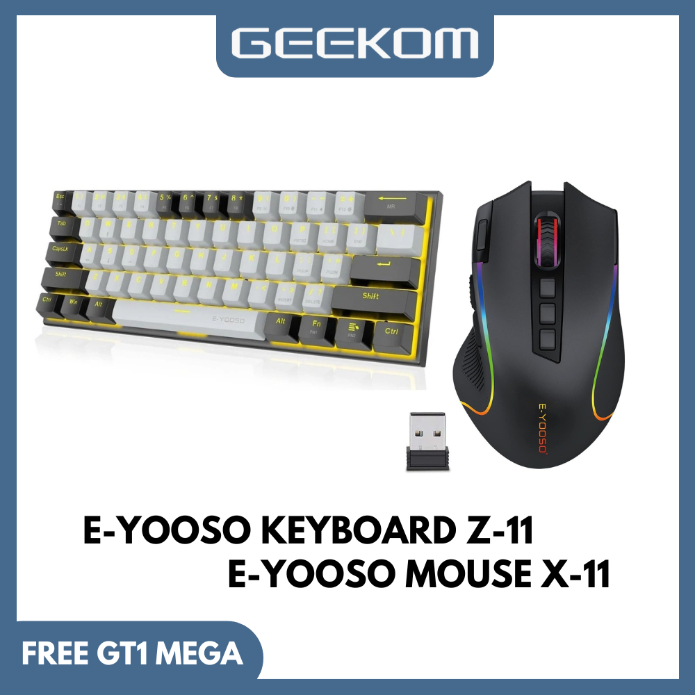 Jual Geekom Keyboard Mechanical Gaming E-yooso Z11 63Key Tri-Mode RED ...