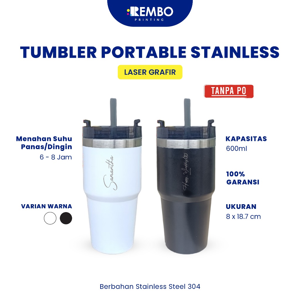 Jual Tumbler Portable Stainless Custom Grafir / Tumbler Grafir ...