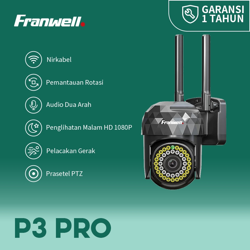 Jual FRANWELL P3PRO WiFi Kamera IP Nirkabel CCTV Outdoor Tahan air ...