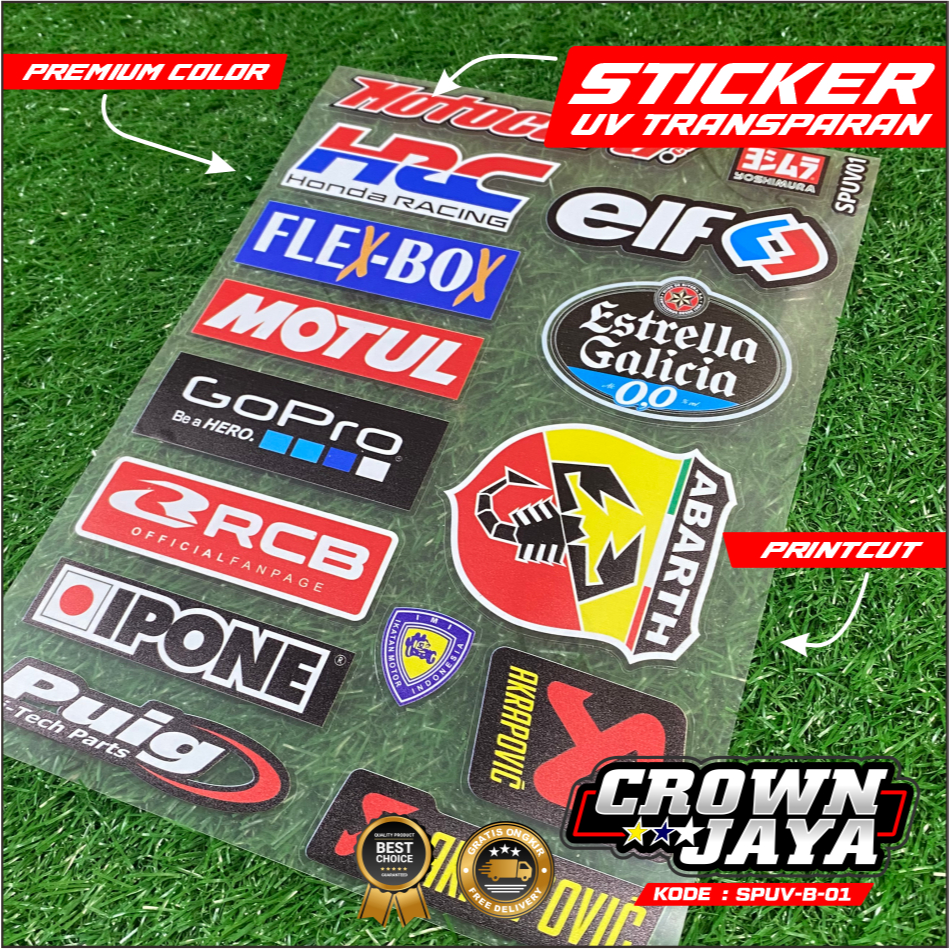 Jual Stiker Pack Racing Transparan Hologram Vinyl Untuk Helm Motor Isi ...