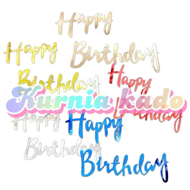 Jual Banner happy birthday sambung satin bunting flag ulang tahun ...