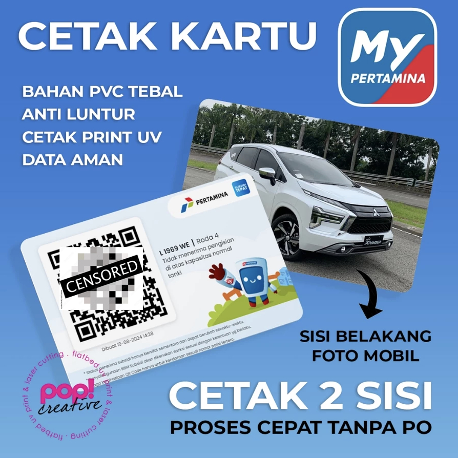 Jual Cetak Kartu Pertamina PVC PRINT UV AWET Anti Air Anti Sobek QR ...
