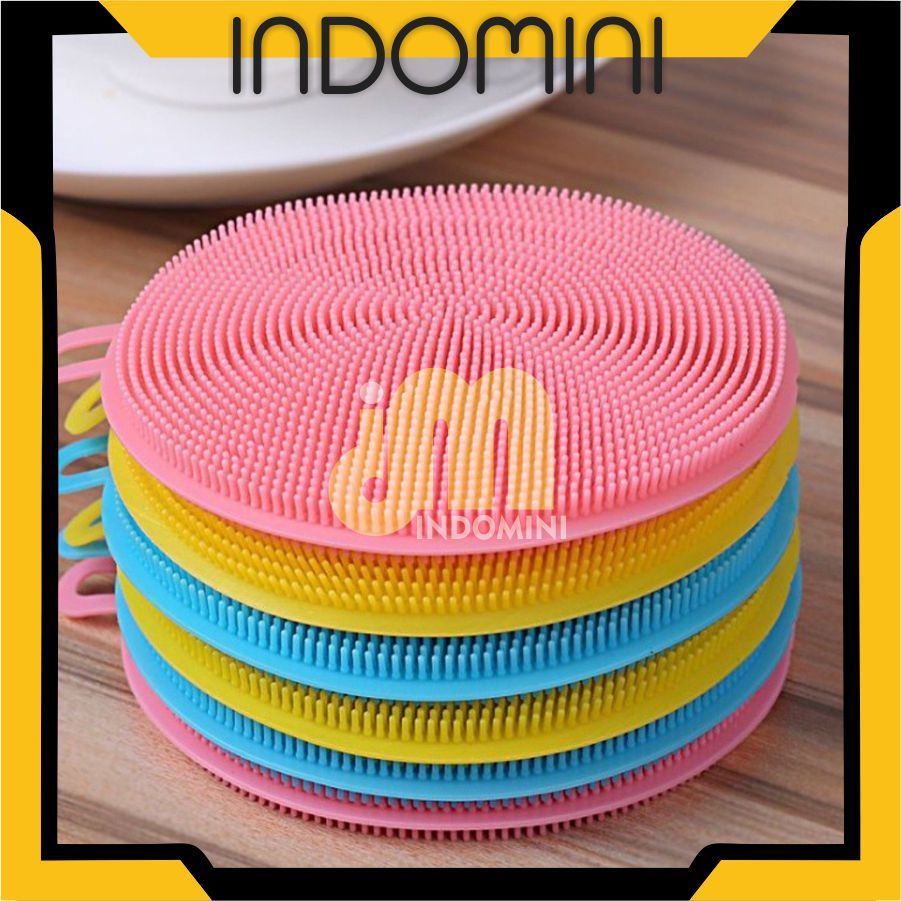 Jual INDOMINI R668 Spon Silikon Cuci Piring Bulat Serbaguna Sikat ...