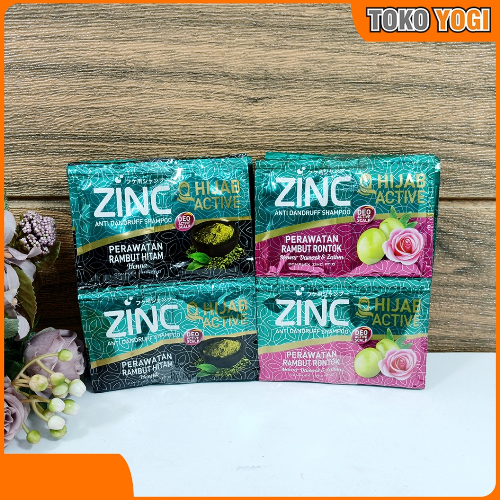 Jual ZINC ANTI DANDRUFF SHAMPOO HIJAB ACTIVE SACHET 10ml VARIAN RENCENG ...