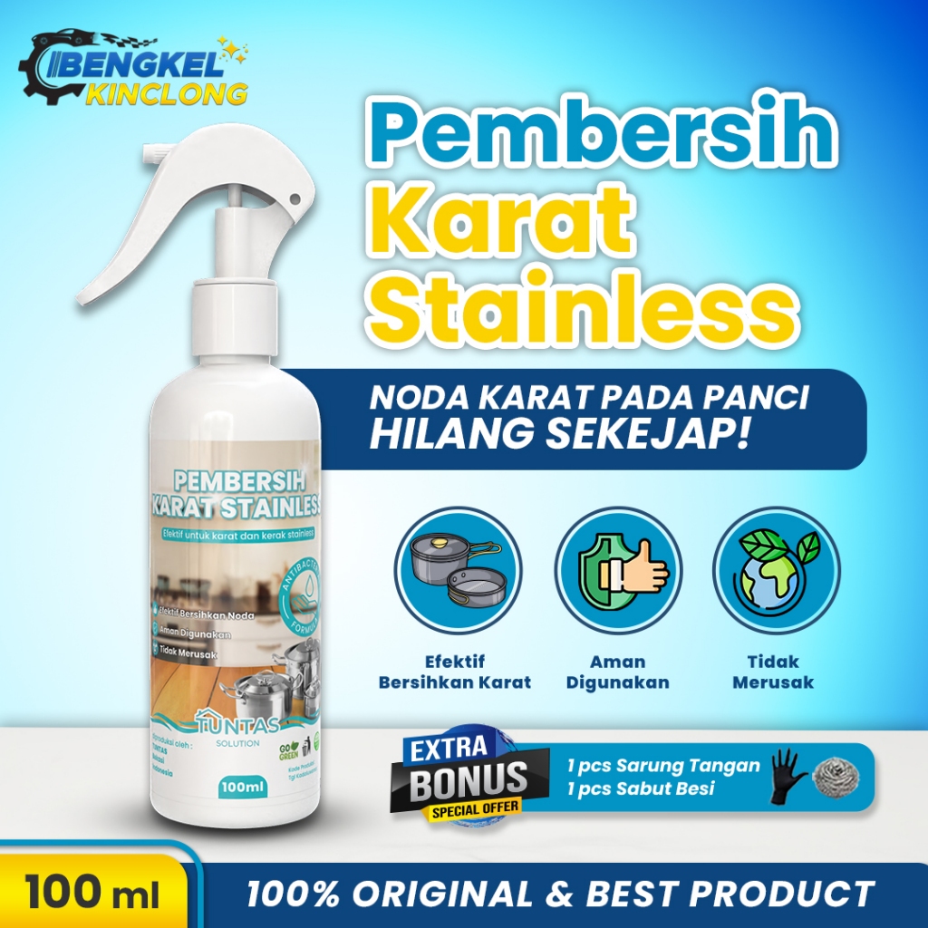 Jual TUNTAS Pembersih Noda Karat & Kerak Besi Dan Stainless Steel Penghilang Noda Panci 100ml ...