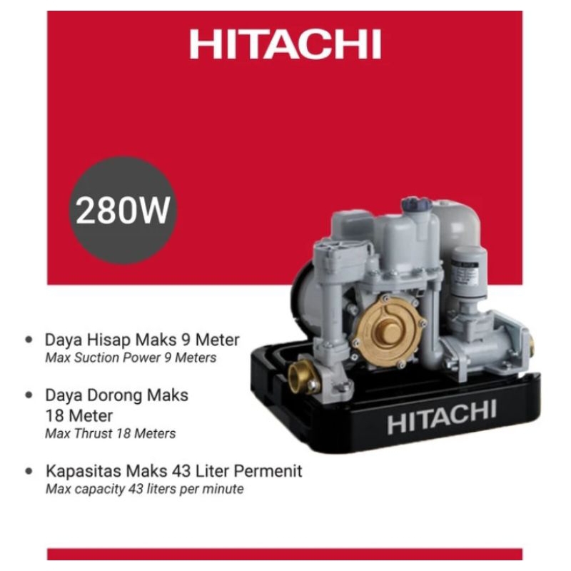 Jual Hitachi Pompa Air/Pompa Booster WMP-280GX Original [Automatic ...