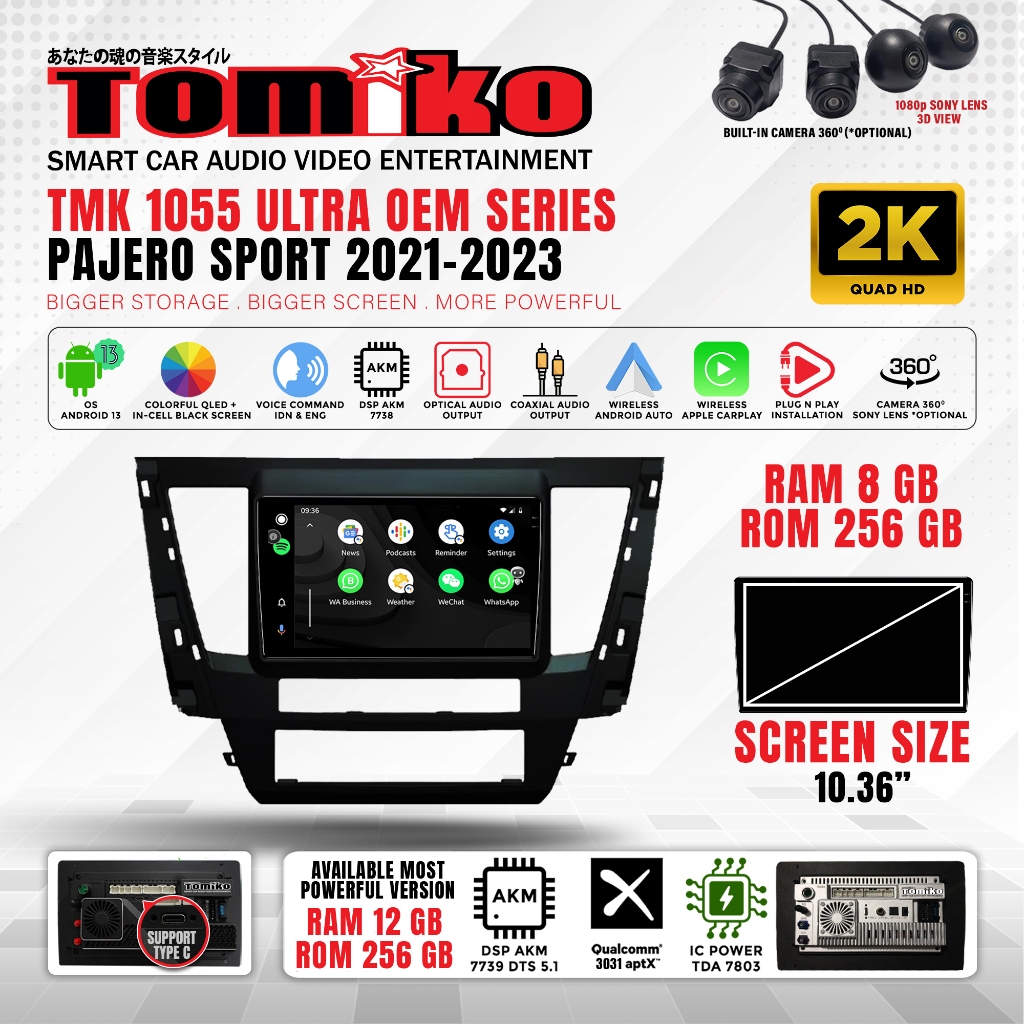 Jual Head Unit Android Tomiko TMK 1055 ULTRA OEM Series for Pajero ...