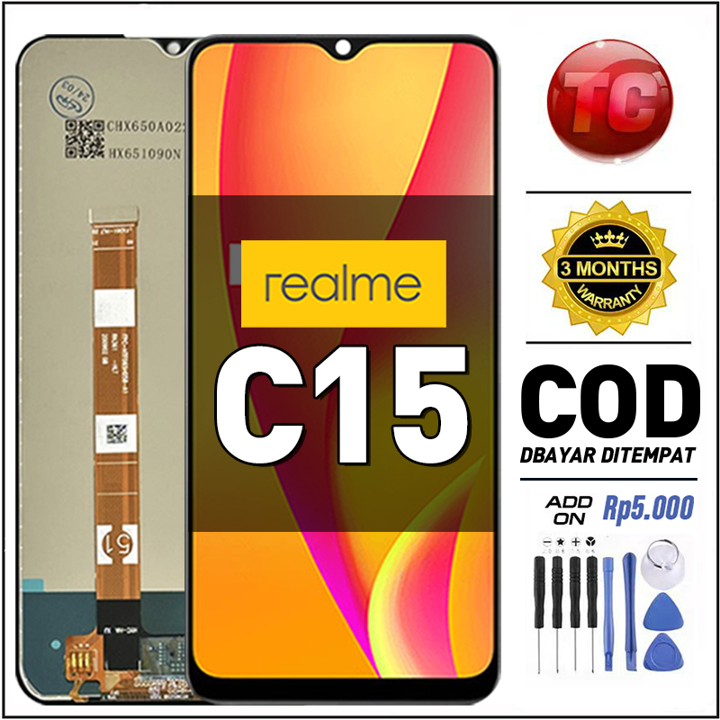 Jual LCD Realme C15 Original 100% Fullset ori asli hp Touchscreen Murah ...