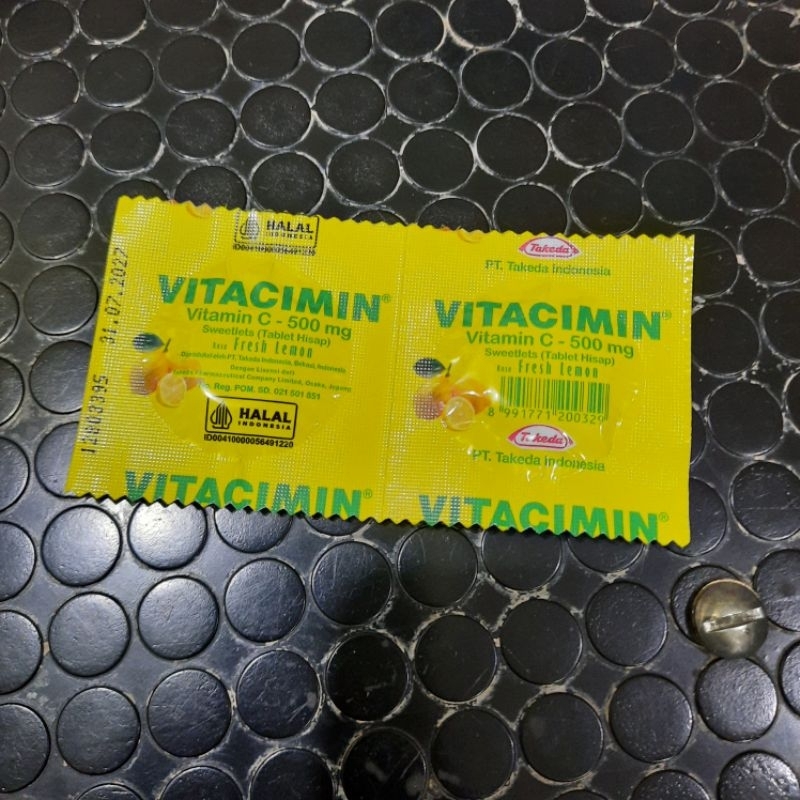 Jual VITACIMIN Strip isi 2 tablet / Vitamin C 500mg sweetlets rasa ...