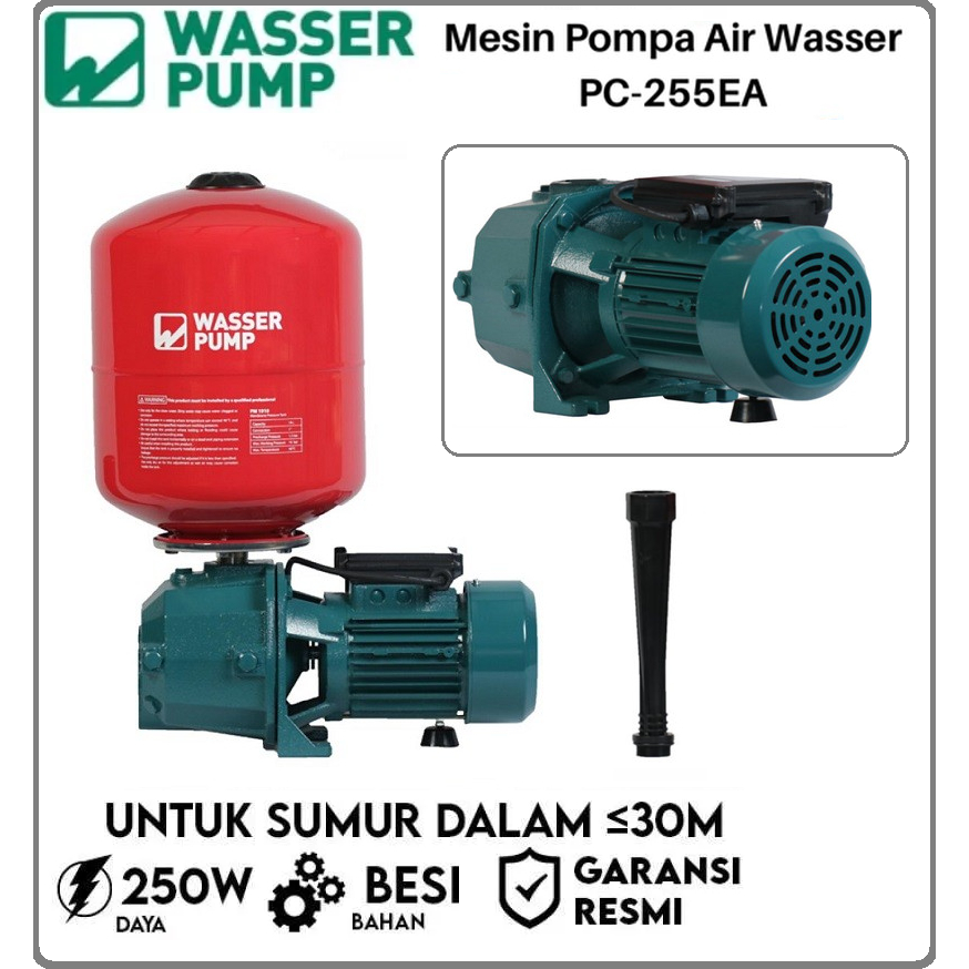 Jual Pompa Air Jet Pump WASSER PC 255 EA Pompa Sumur Dalam Mesin Pompa ...