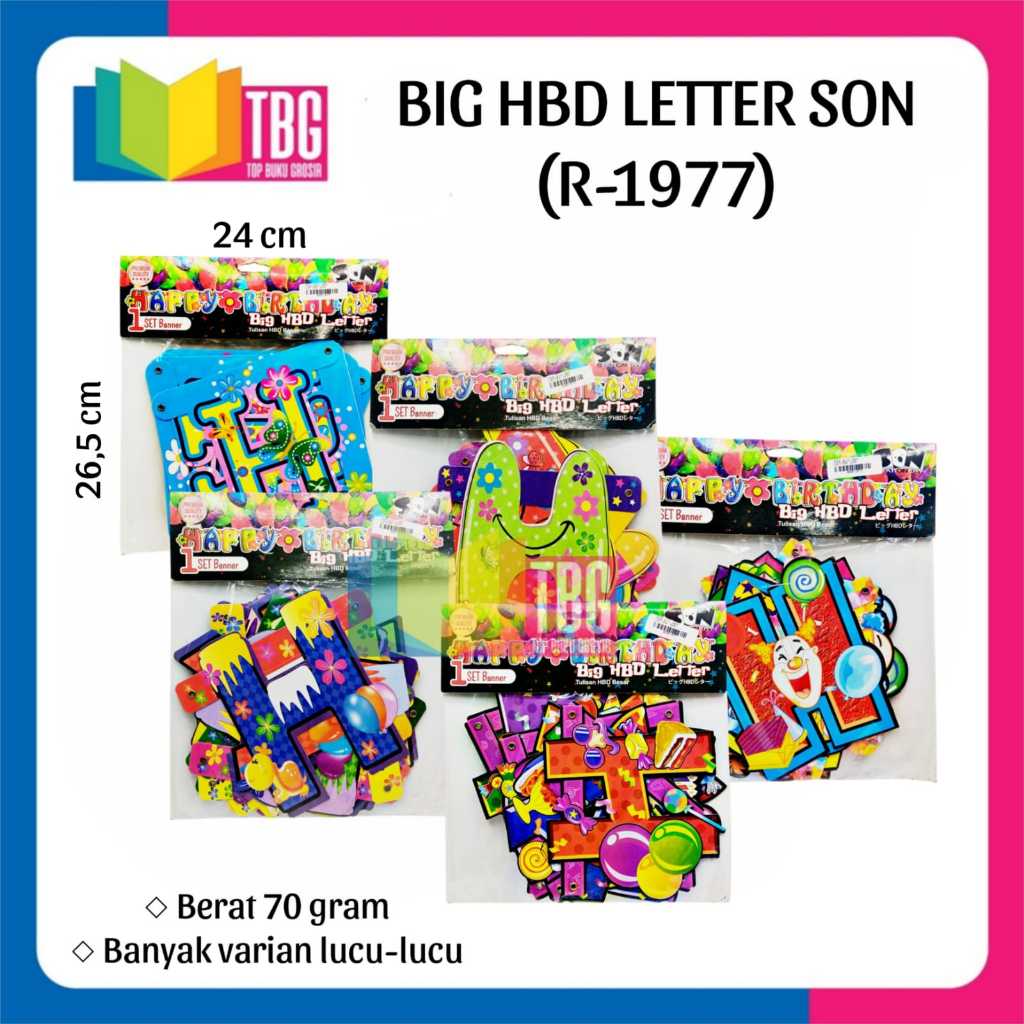 Jual 1 SET BIG HBD LETTER SON / BANNER HBD SON / BANNER ULANG TAHUN ...