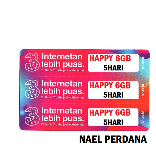 Jual VC TRI HAPPY 6GB 5HARI | Shopee Indonesia
