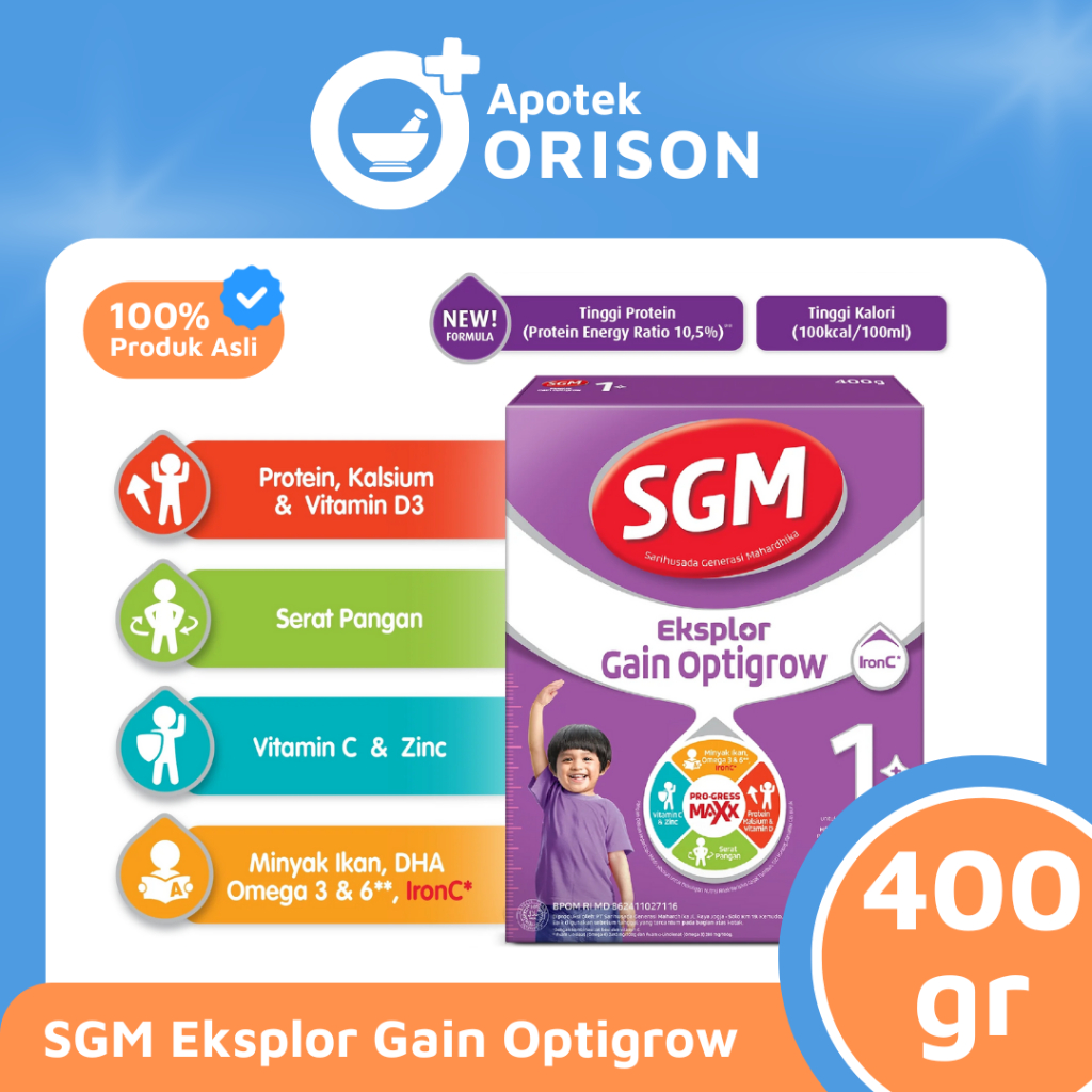 Jual SGM EKSPLOR GAIN OPTIGROW 1+ VANILLA 400GR | SGM UNGU | Shopee Indonesia