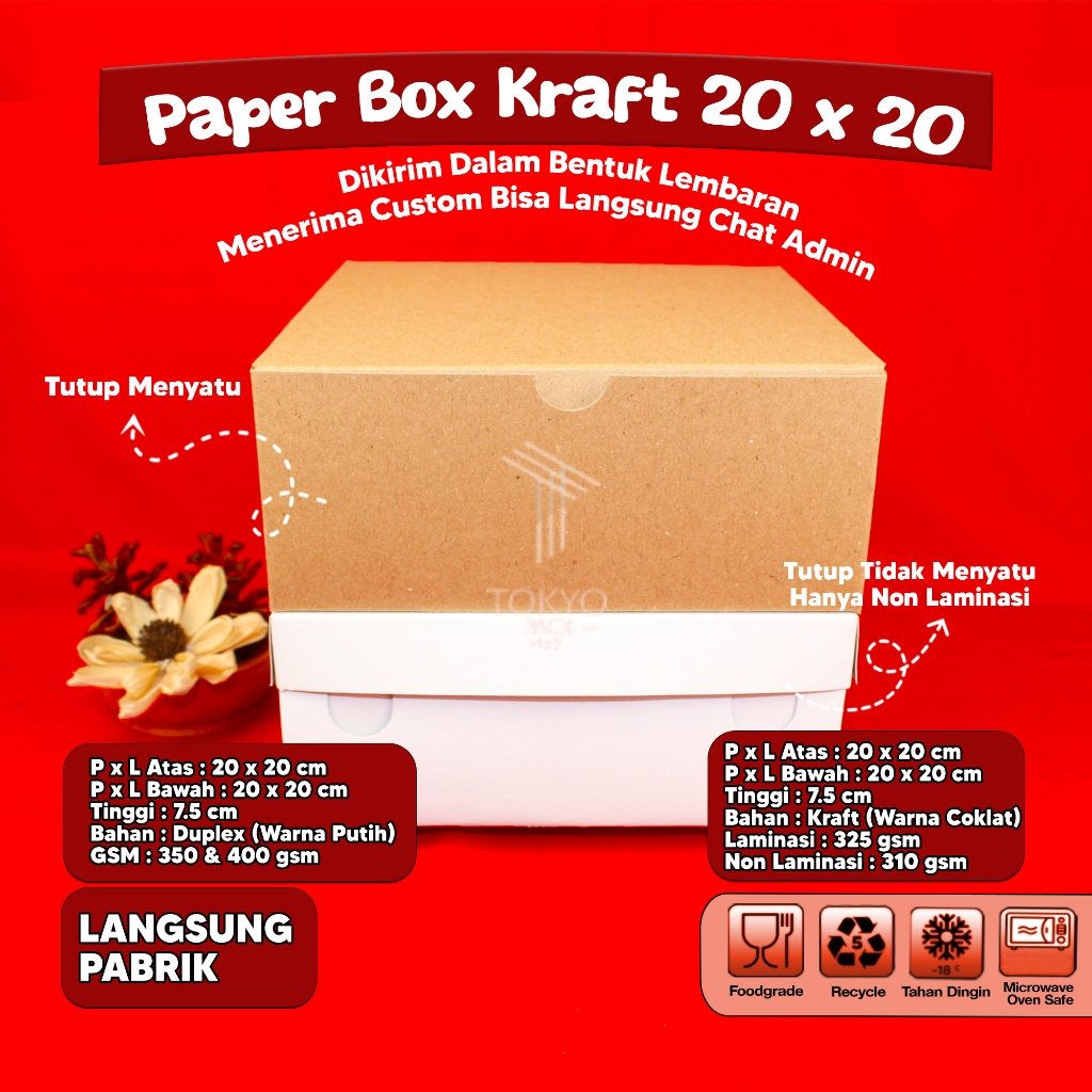 Jual DUS BOX NASI DUPLEX - DUS BOX CATERING - DUS BOX ACARA UK 20 X 20 ...