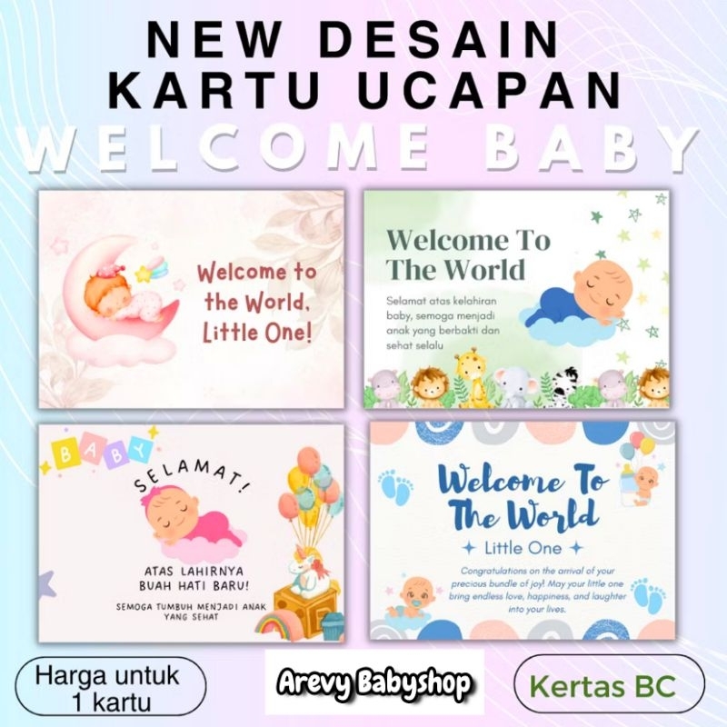 Jual Kartu ucapan Kelahiran KARTU UCAPAN ANAK NEWBORN BABY CARD BABY ...
