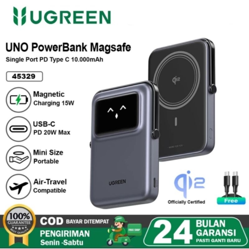 Jual UGREEN UNO Powerbank Wireless Magsafe Magnetic Smart Display With ...